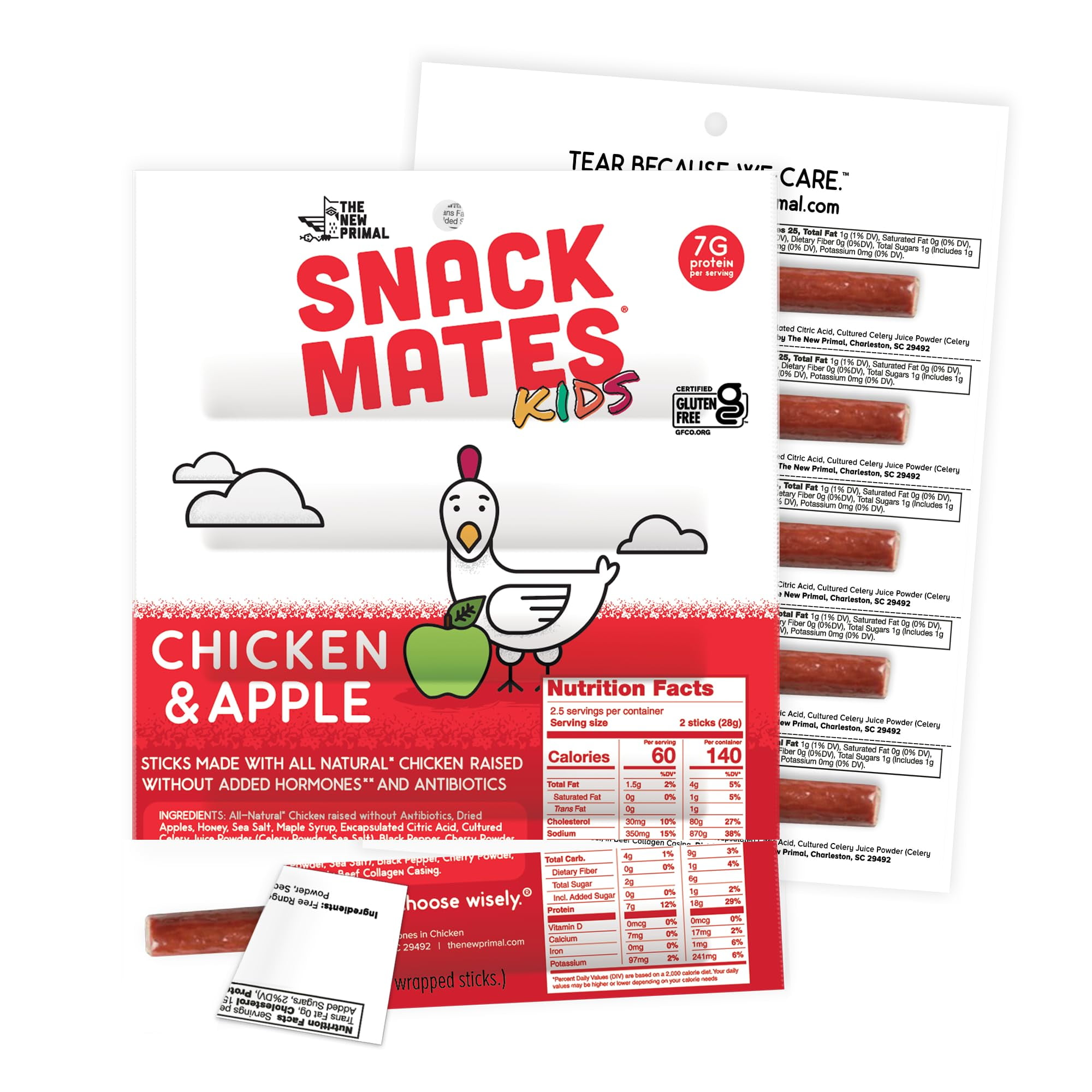 The New Primal Snack Mates HYZ01 Chicken & Apple Gluten Free Healthy ...