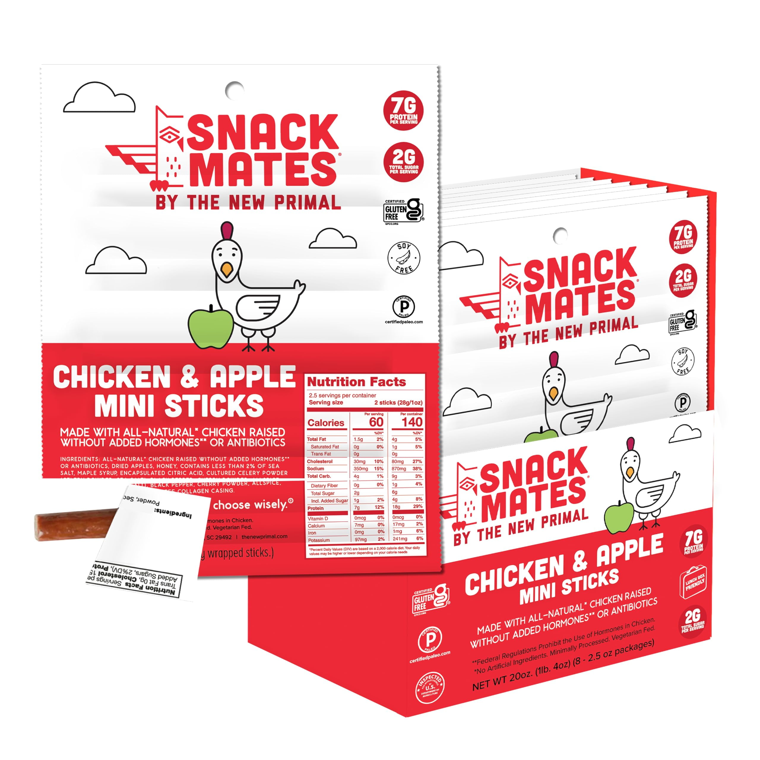 The New Primal Snack RRF12 Mates Chicken & Apple Gluten Free Healthy ...