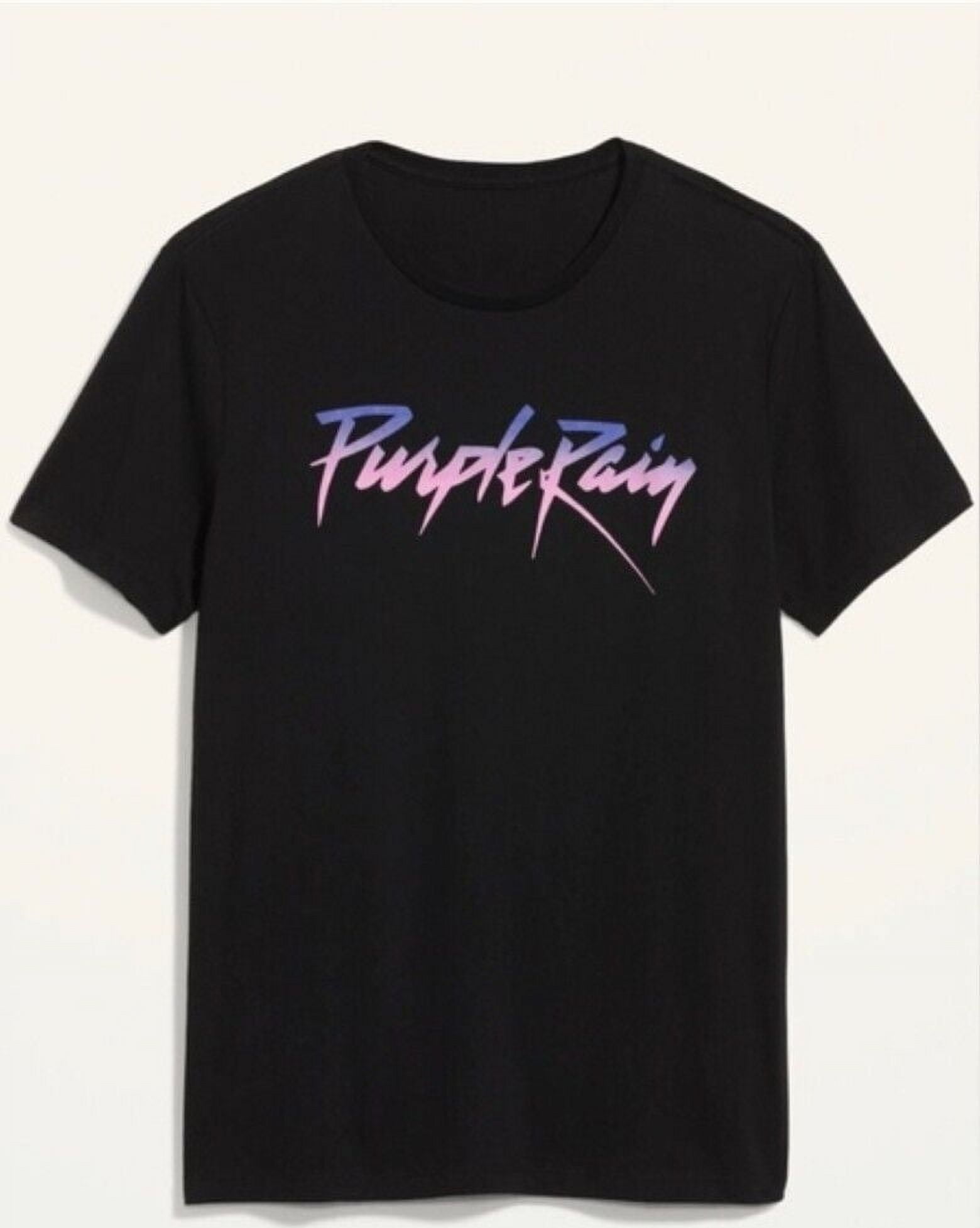 New Prince Purple Rain Text Logo Mens Medium 80s Rock Pop Black Cotton ...