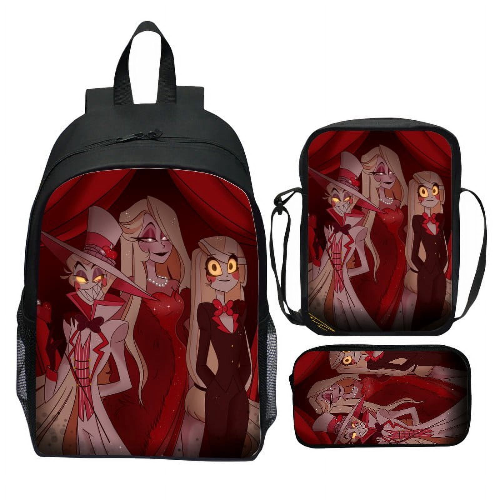 New Printed Hell Inn Hazbin Hotel Season Three-Piece Suit School Bag ...