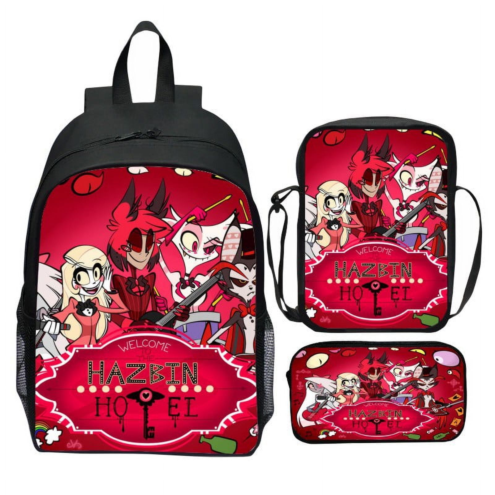 New Printed Hell Inn Hazbin Hotel Season Three-Piece Suit School Bag ...