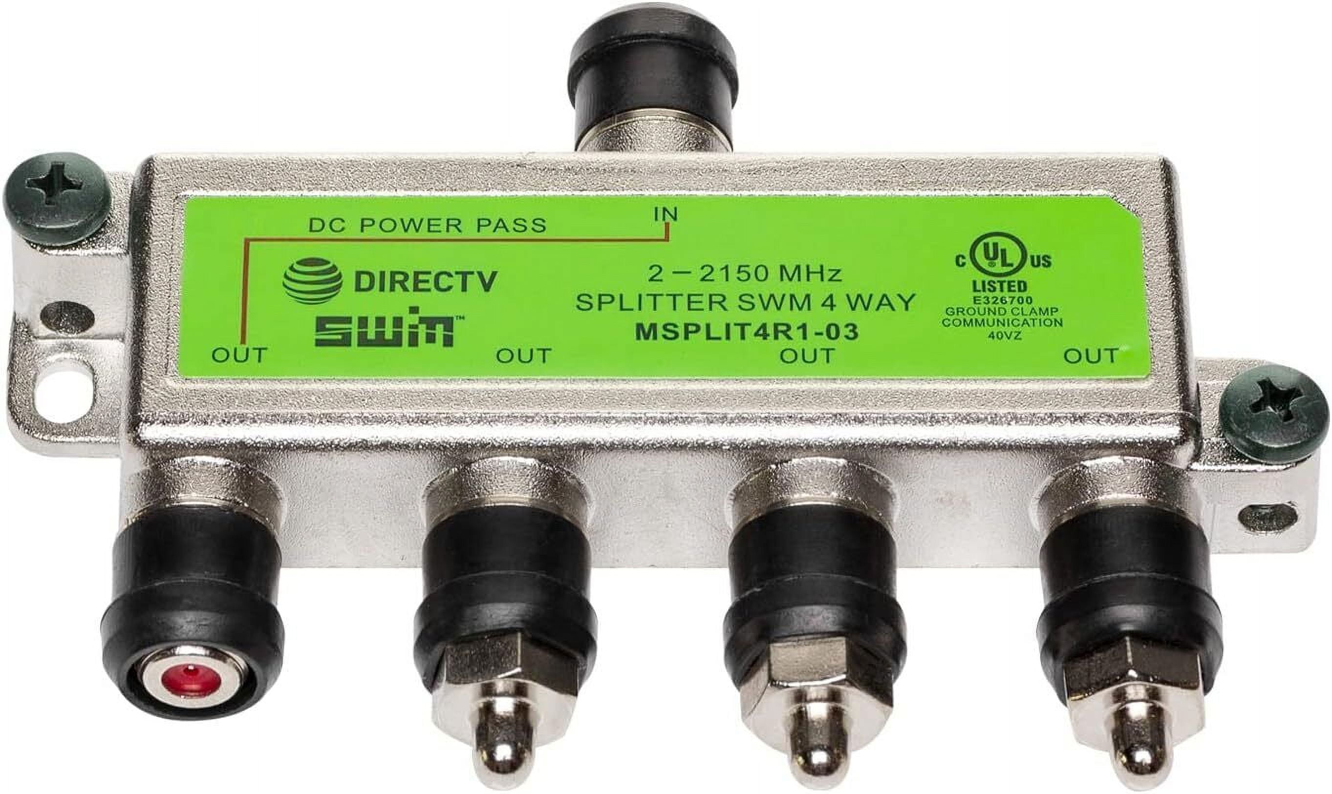 New Pro Brand MSPLIT4R1-02 DirecTV 4-Way SWM TV Cable Satellite ...