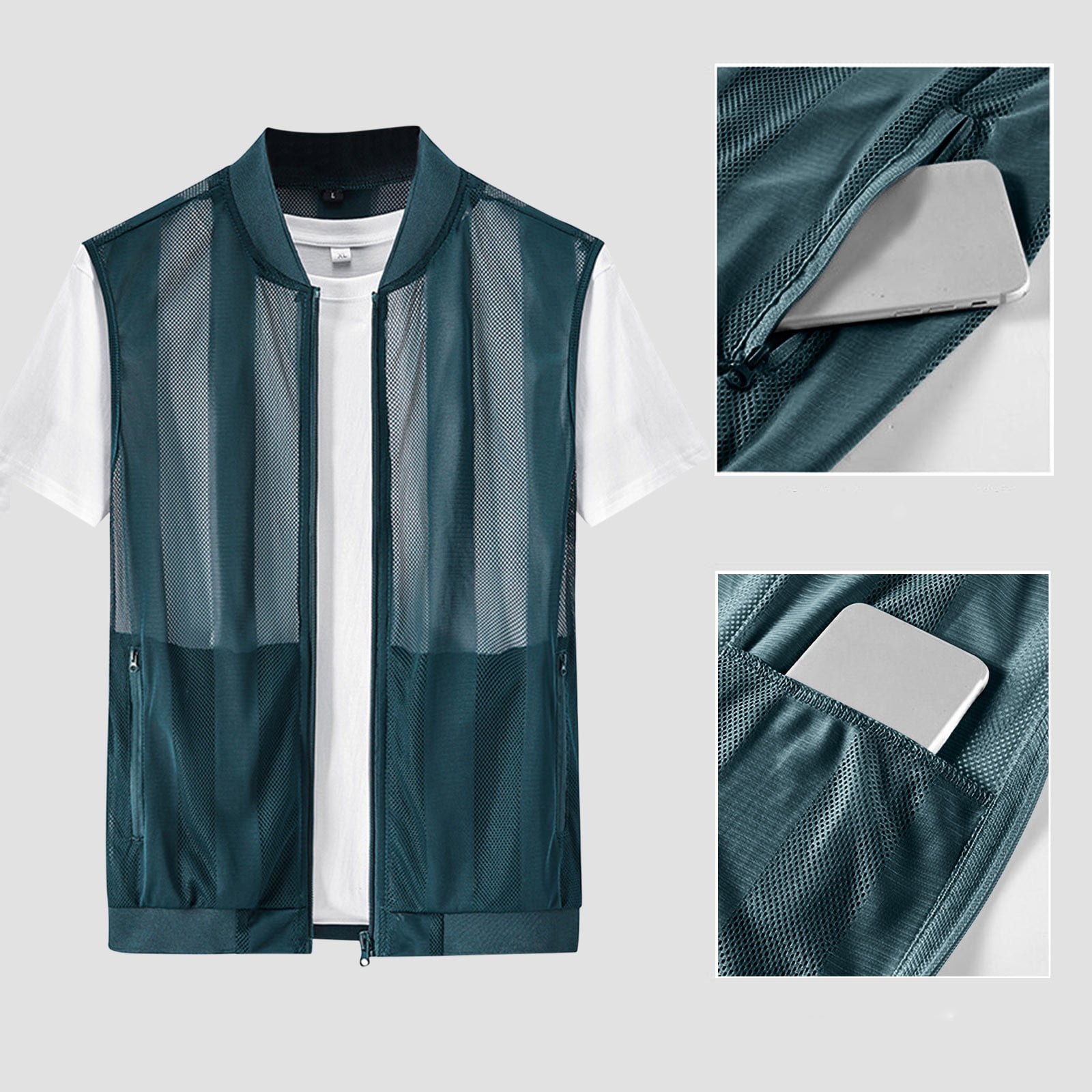 New & Promo,Men Breathable Mesh Fishing Vest Sun Protection Outdoor ...