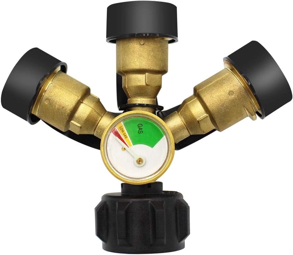 New Propane LP Tank Fuel Tee Gauge Adapter Fitting 3 Y Splitter QCC ...