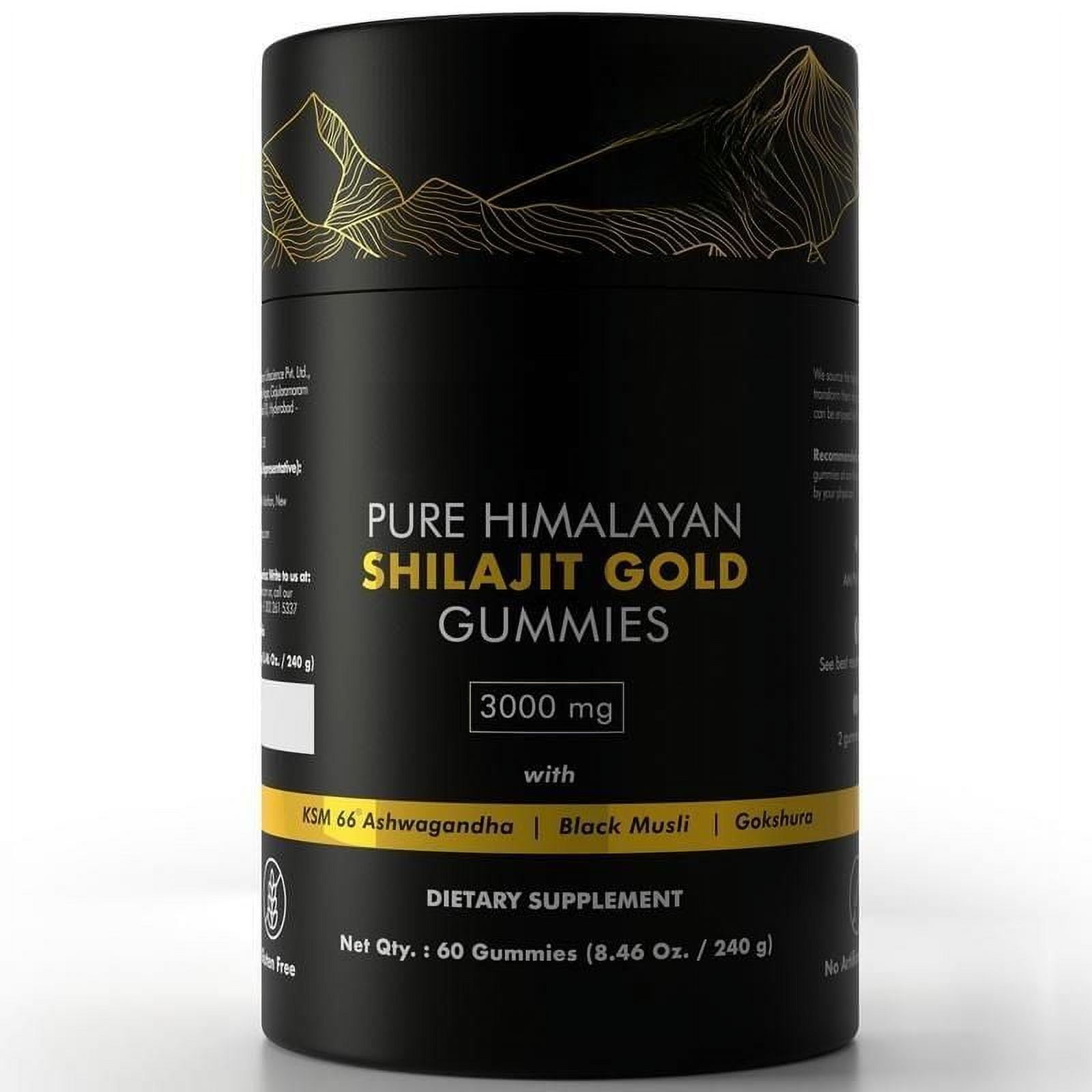 New Pure Himalayan Shilajit Gummies Gold 100% Natural & Organic 60 ...
