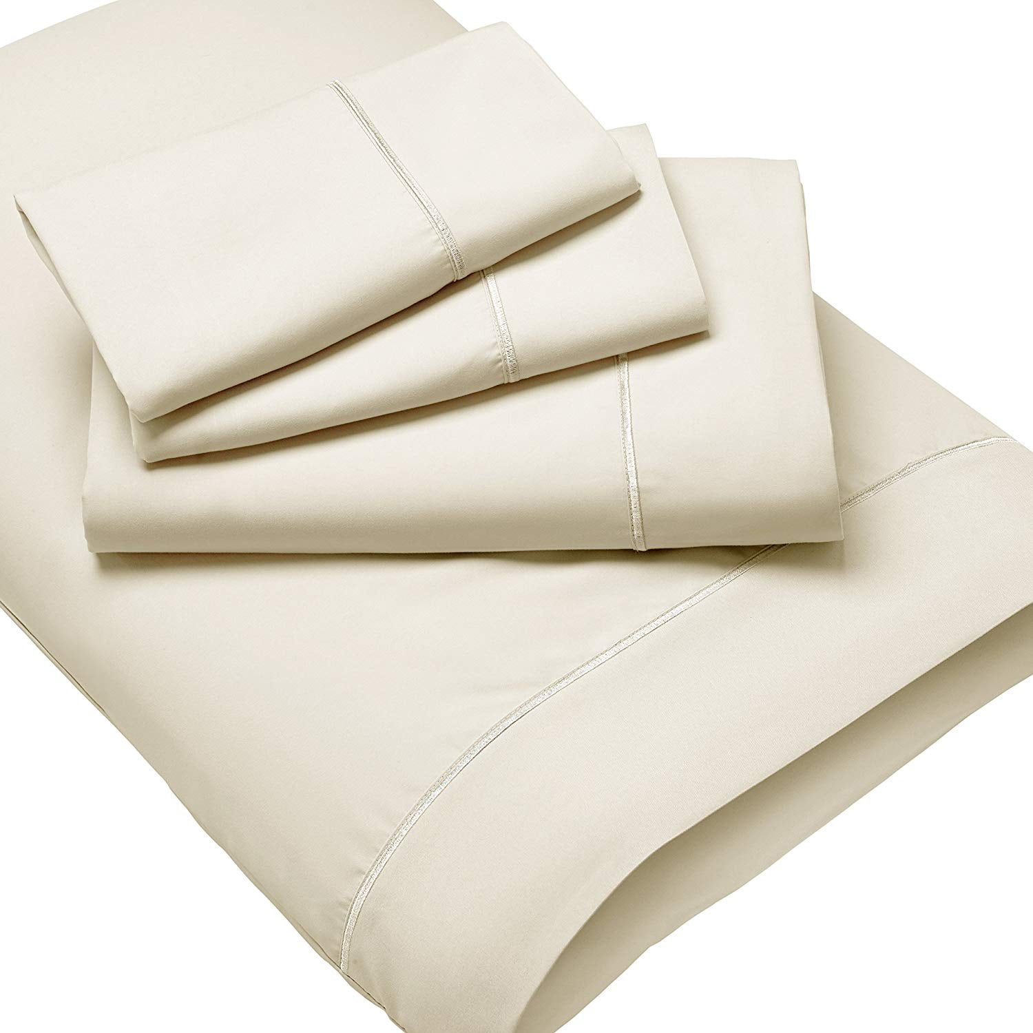 New Purecare Luxury Microfiber Wrinkle Queen Ivory Sheet Set - Walmart.com