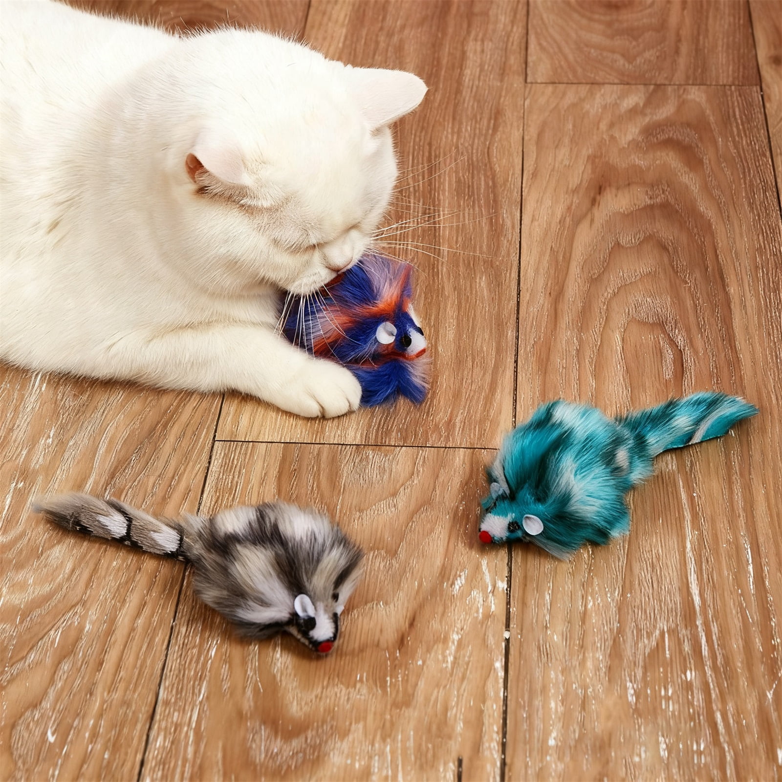 New Purple Cat Toys, Colorful Plush Simulation Mouse Pet Cat Toys ...