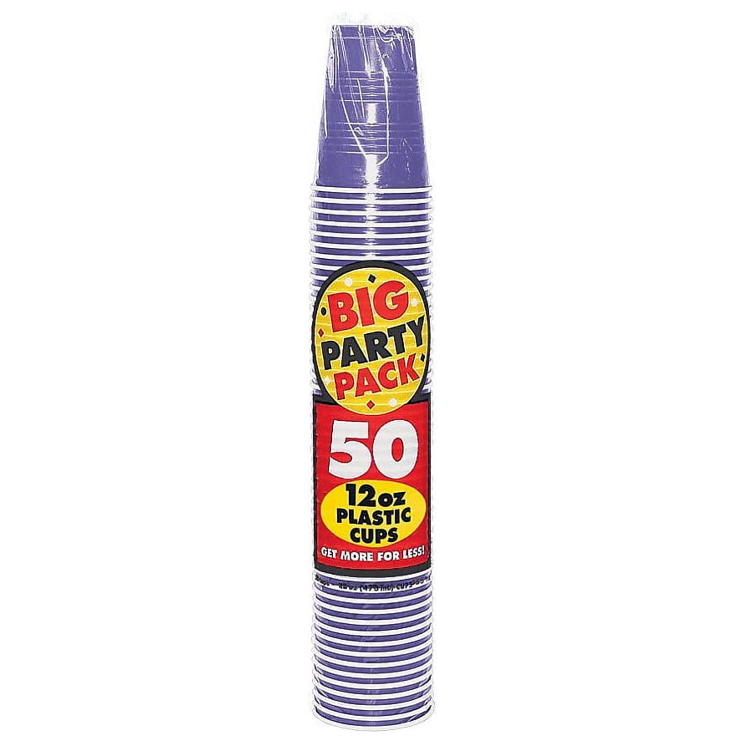 New Purple Plastic Cups Big Party Pack, 12 Oz., 50 Ct. - Walmart.com