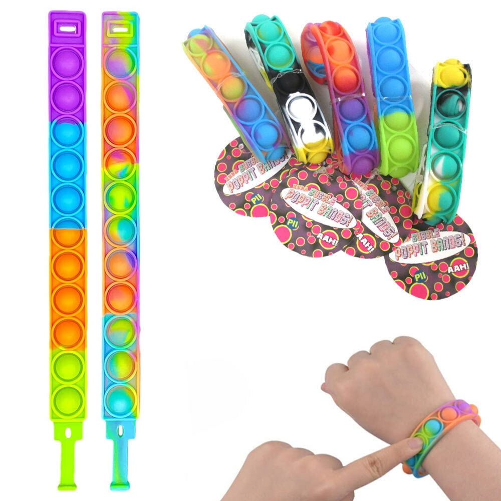 New Push Pop Fidget Bracelet Stress Relief Finger Sensory Press ...