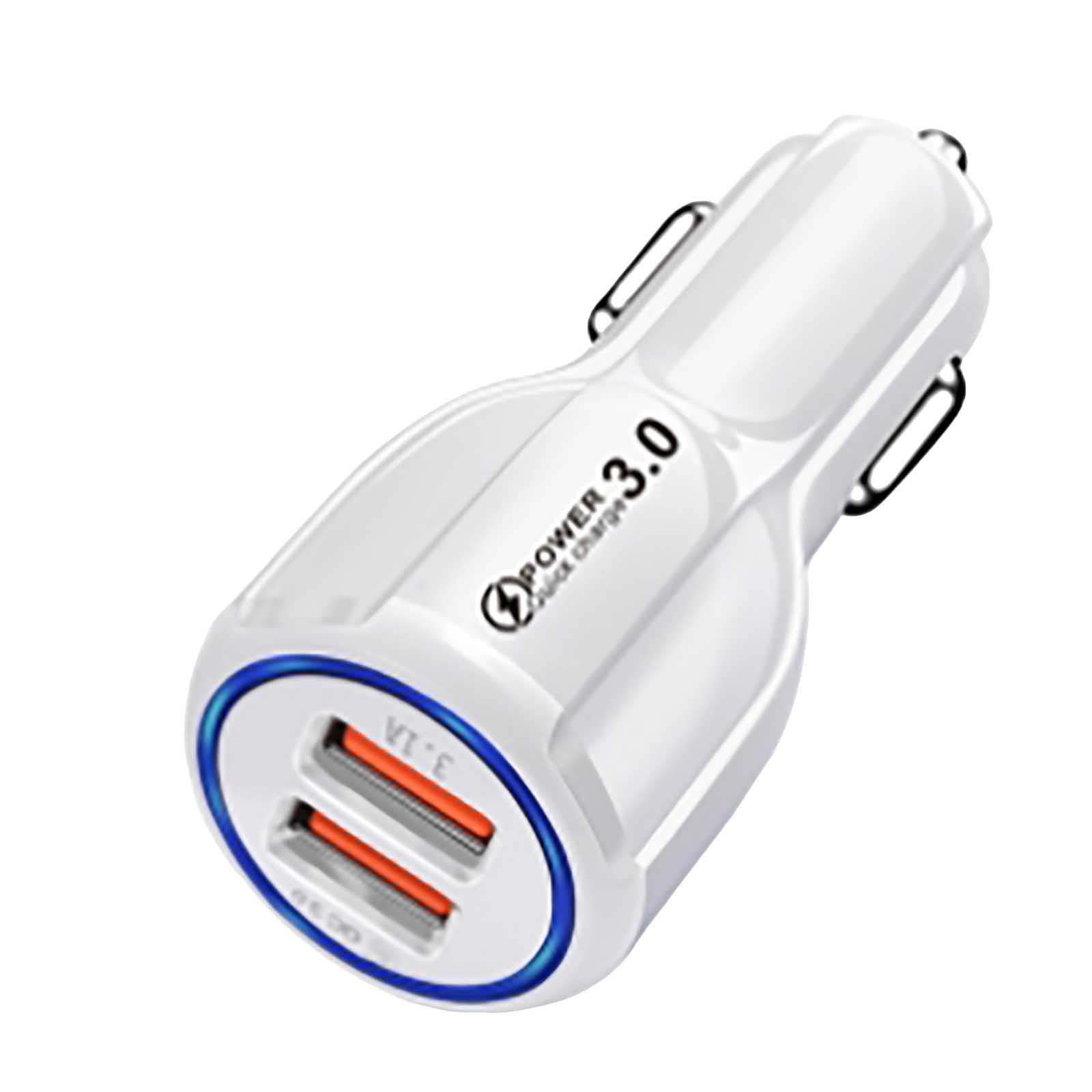New QC3.0 Car Cha.rger 6.0A USB Vehicle Cha.rger With Glowing Ring Qu ...