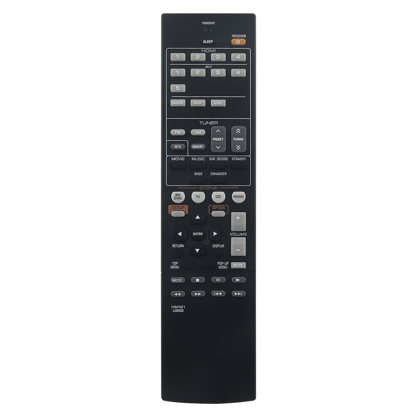 New RAV521 ZJ66500 replace remote control fit for YAMAHA ZJ665000 RX-V377 YHT-4910U - Walmart ...