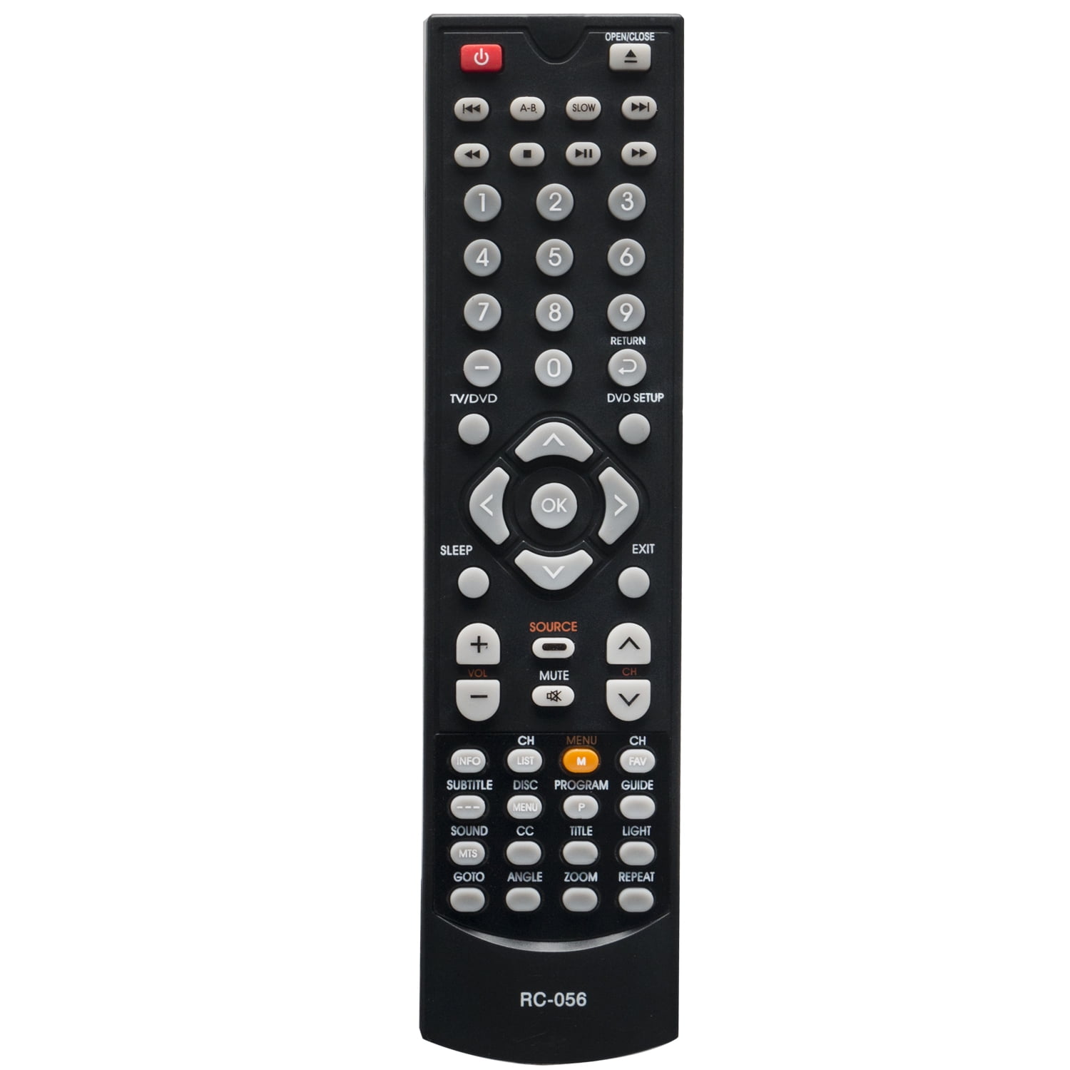 RC-056 Replacement Remote for Coby TV Models TFDVD2395, TFDVD1595S3 ...