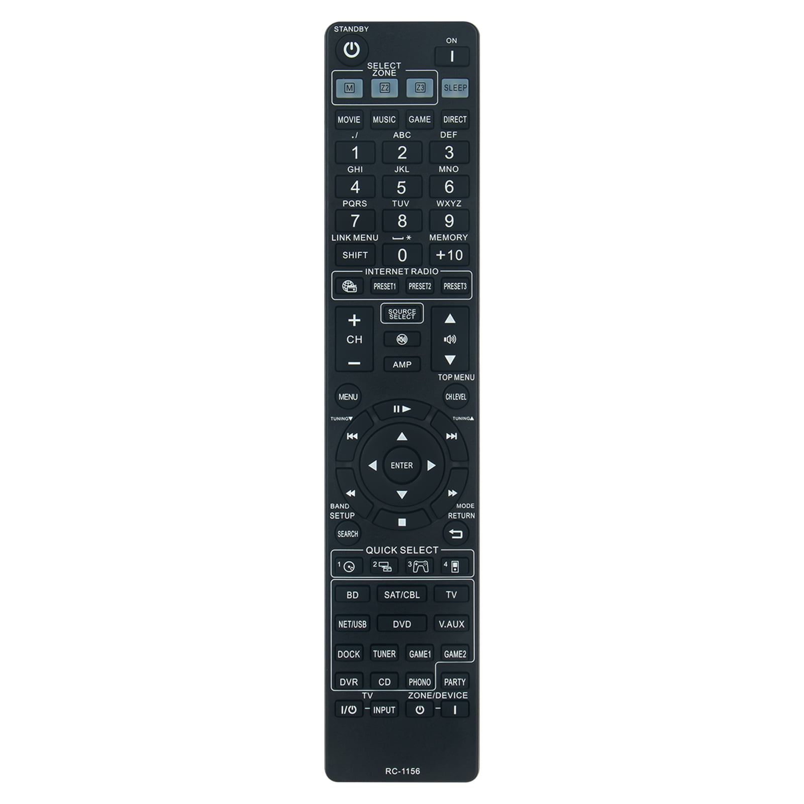 New RC-1156 Replace Remote Control compatible with DENON Receiver DHT-1312BA DN-500AV AVR-3312CI ...