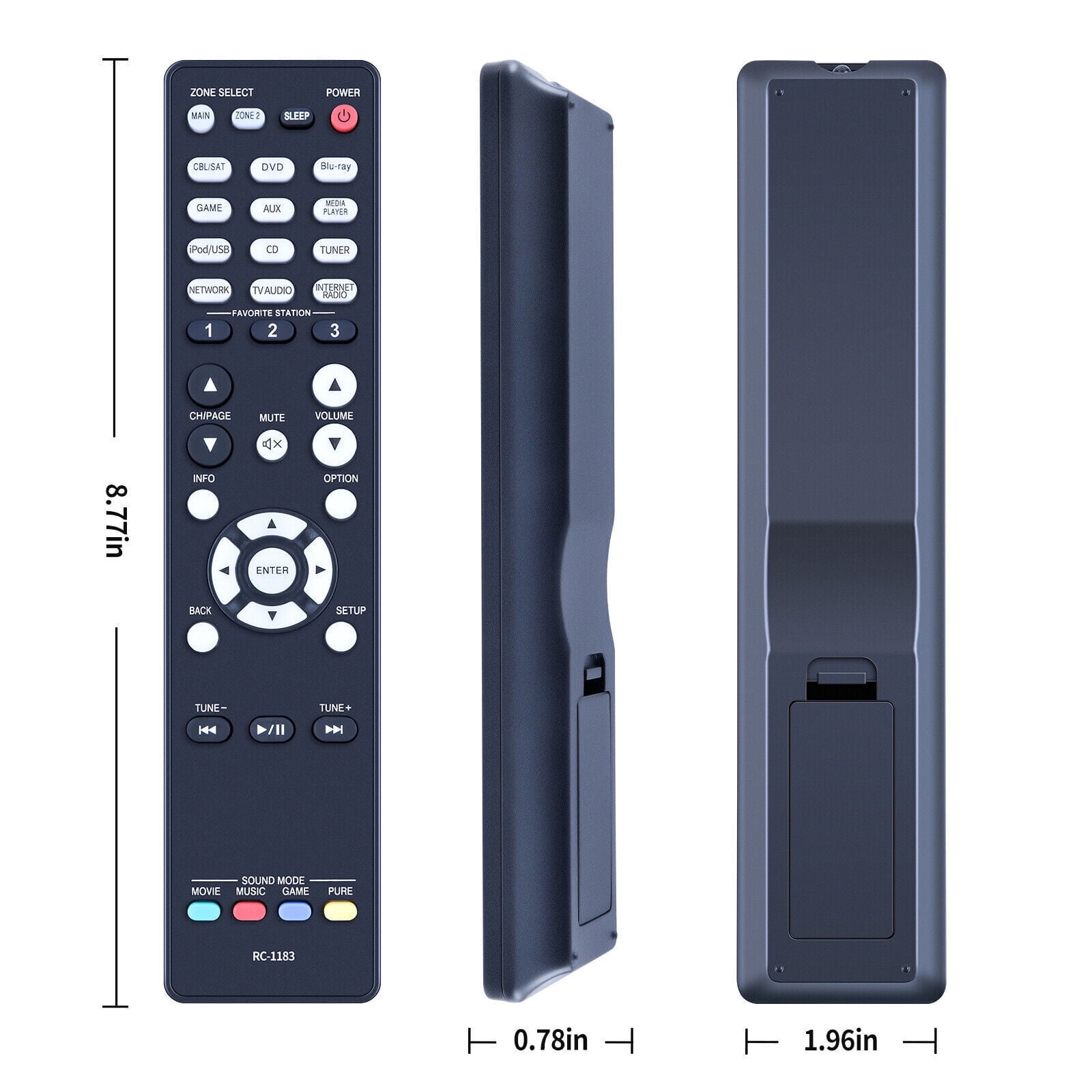 New RC-1183 Replacement Remote Control fit For Denon AV Receiver AVR ...