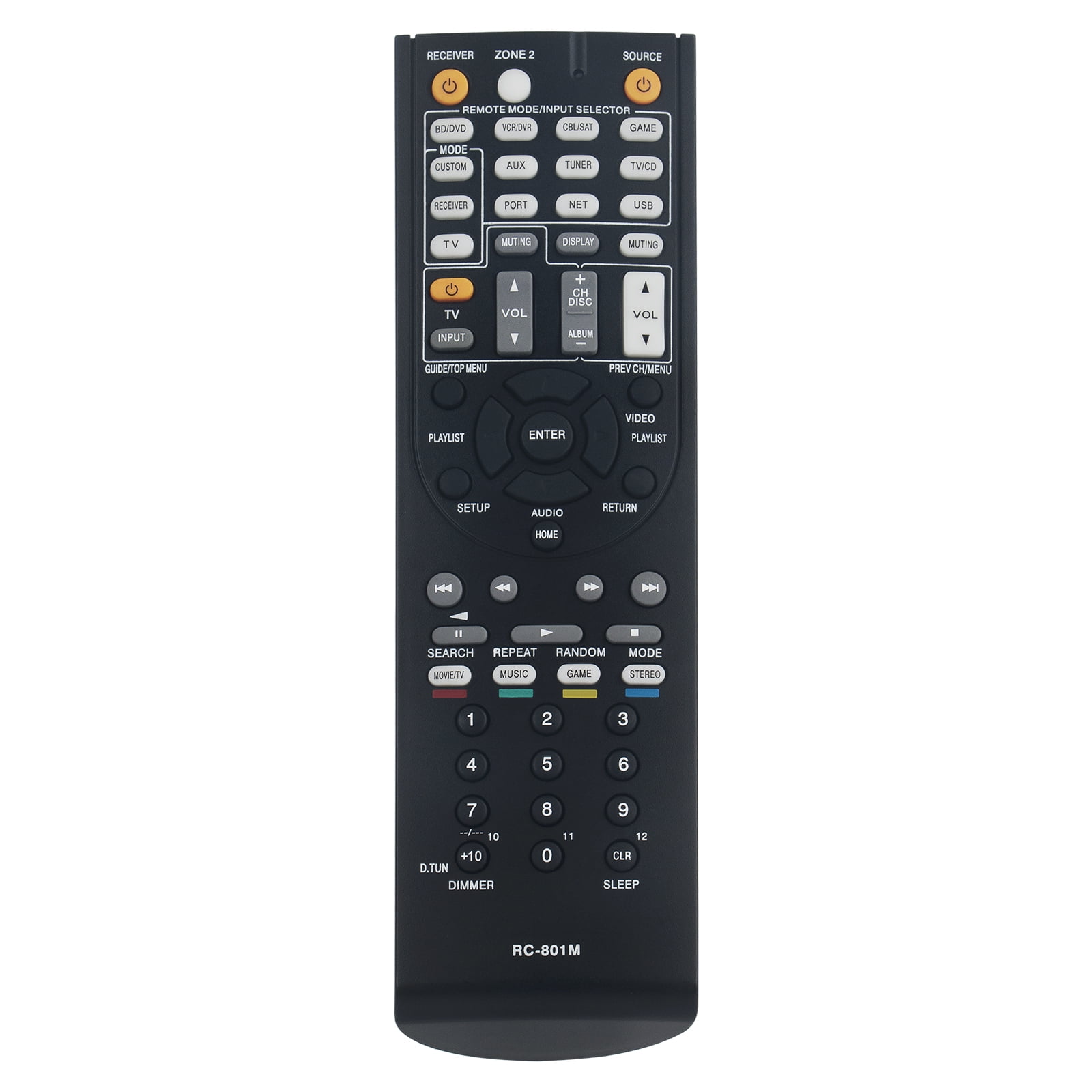 New RC-801M replace remote control fit for Onkyo AV Receiver HT-R648 HT-RC360 TX-NR509 - Walmart.com