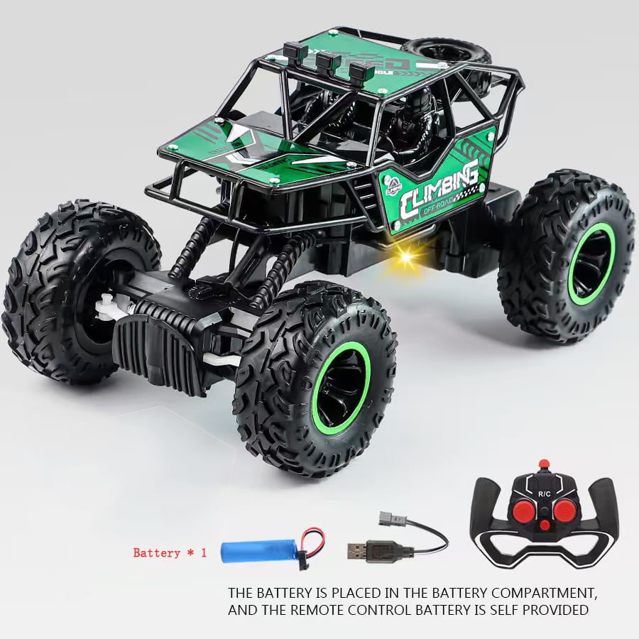 New RC Car 1:16 2WD with LED Light 2.4G 20KM/H High Speed Off-Road Climbing Remote Control Car ...