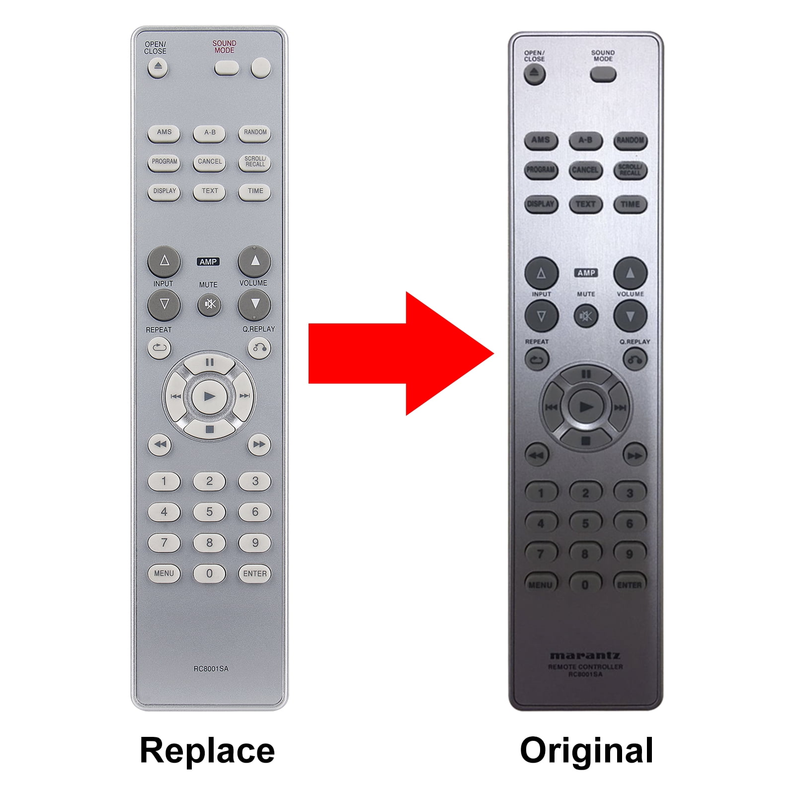 New RC8001SA Replace Remote Control fit for Marantz Super Audio CD Player SA8001 307010005000 ...