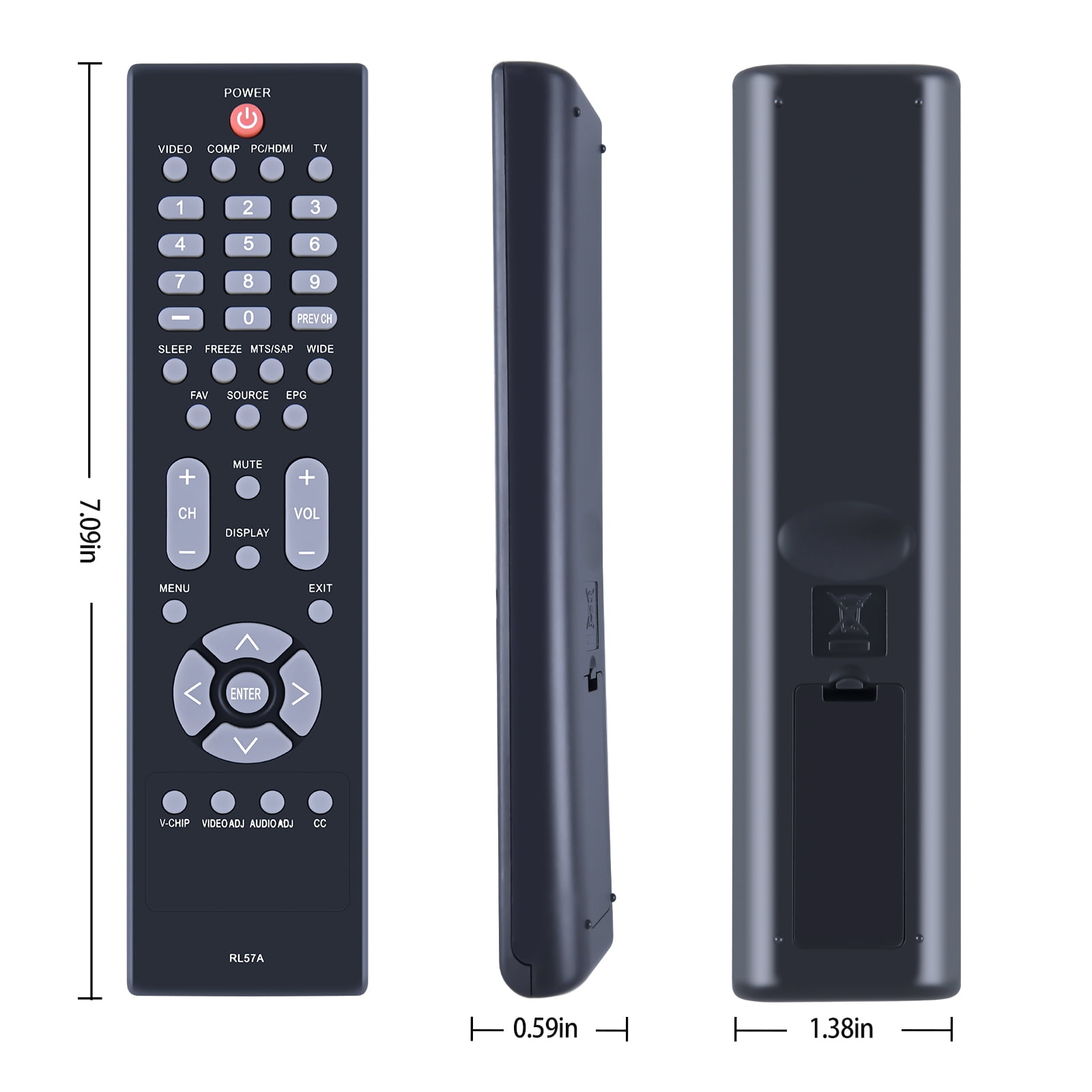 New RL57A Replacement Remote Control fit For AOC LCD TV L19W461 L19W961 ...