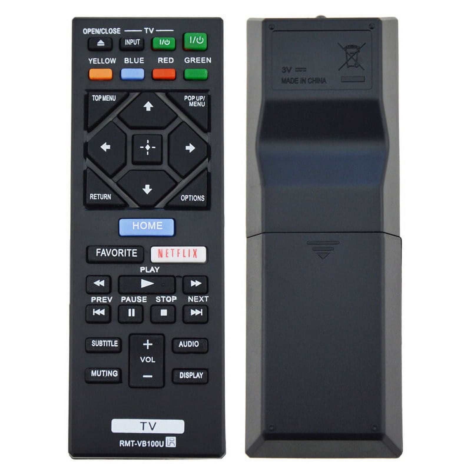 New RMT-VB100U Replaced Remote for Sony BD Blu-Ray DVD Players LCD/LED ...