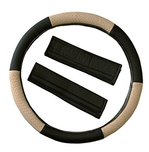 New Racing Style 2 Tone LEAHTERETTE CAR Truck Steering Wheel Cover with ...
