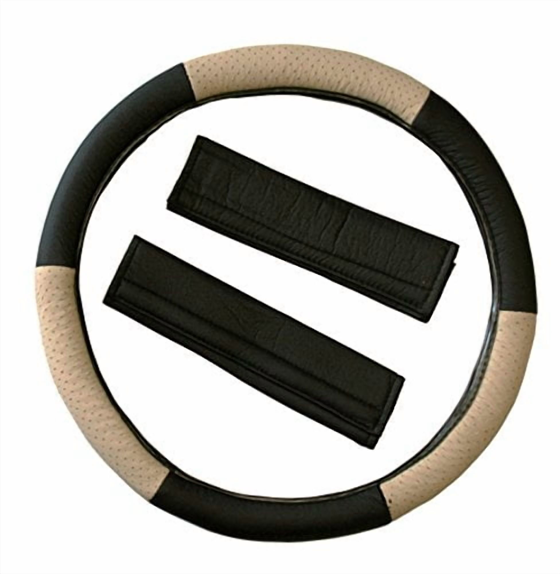 New Racing Style 2 Tone LEAHTERETTE CAR Truck Steering Wheel Cover with ...