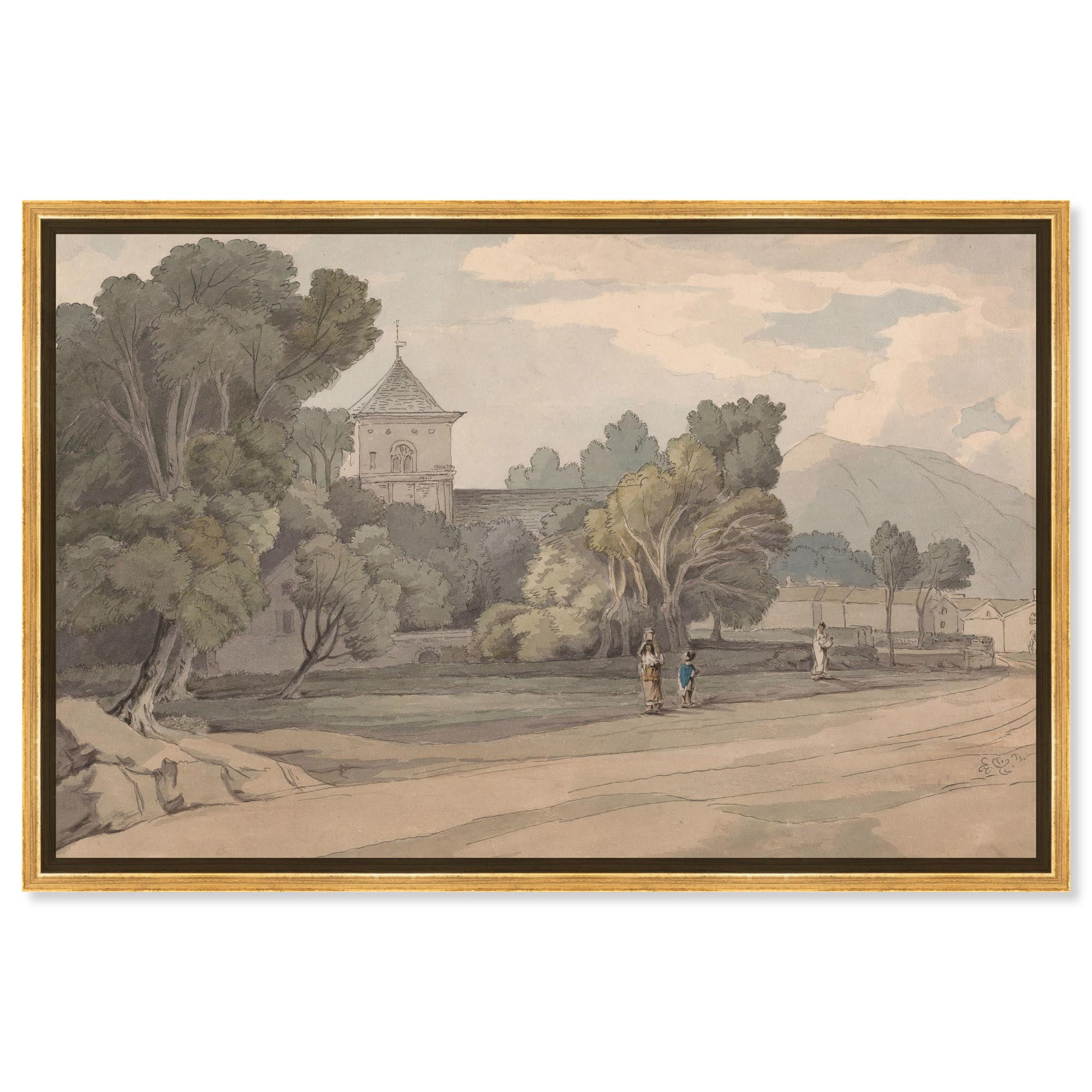 New Radnor Canvas Classic Landscape Art by Art Remedy, Gold Frame, 30 ...