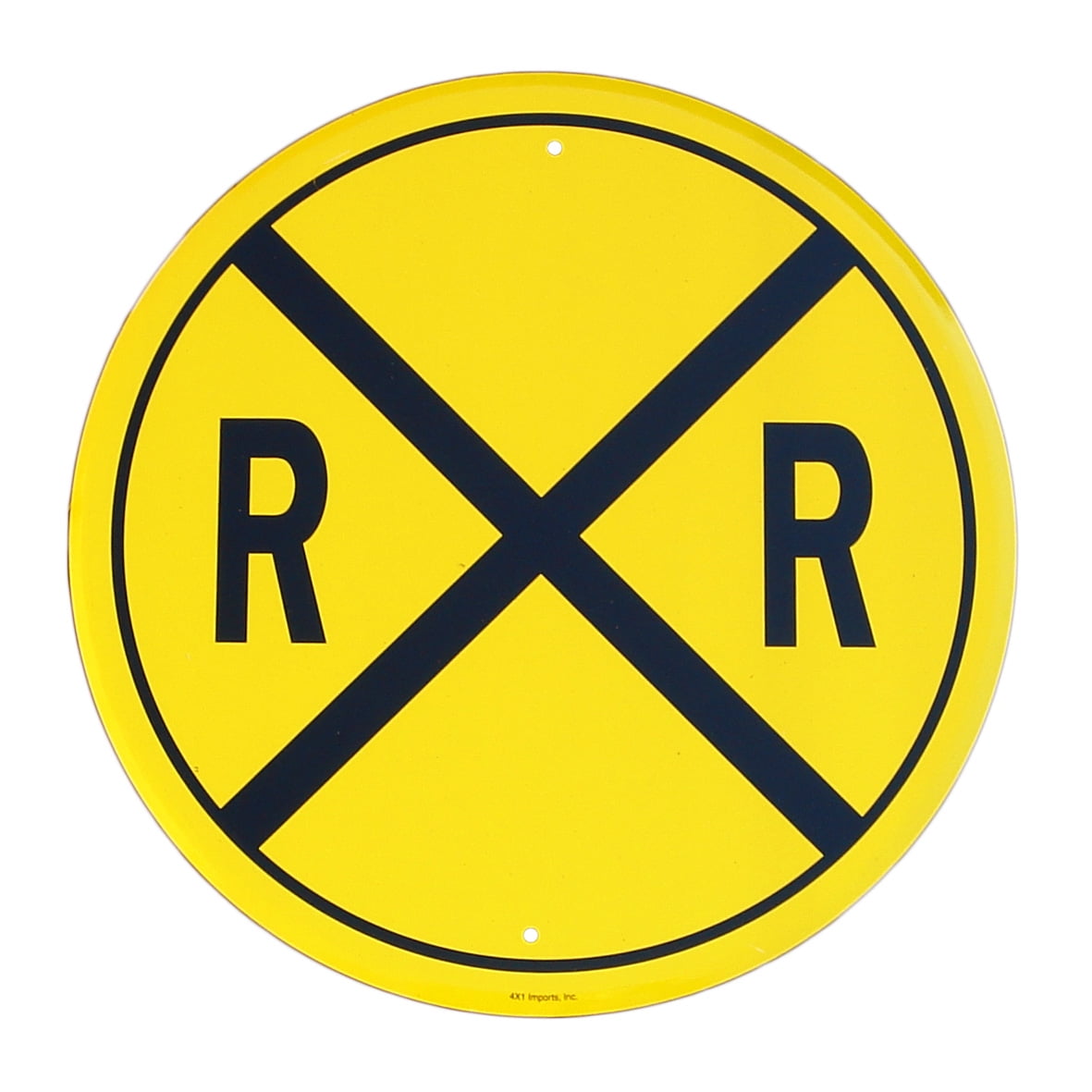 New Railroad Crossing Round Metal Tin Sign Original RR X Train Hobby ...