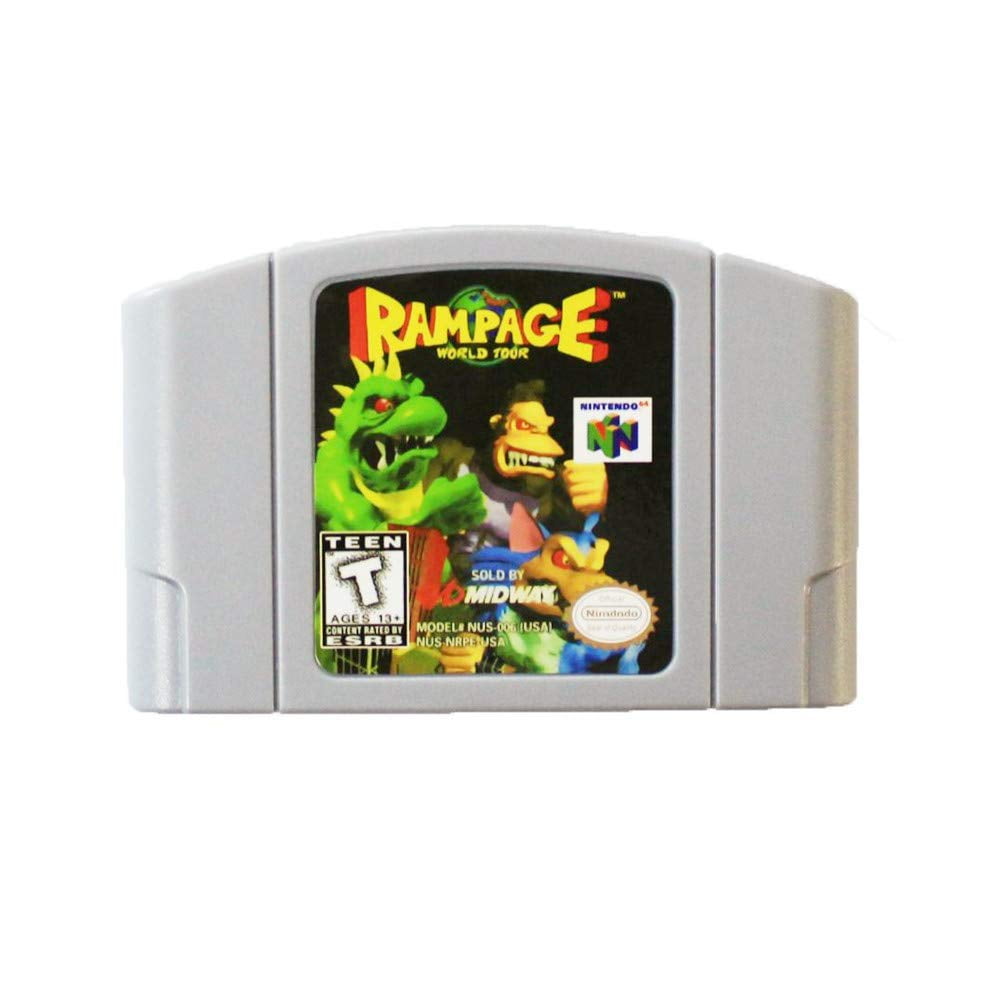 New Rampage World Tour Video Game Cartridge US Version For Nintendo 64 N64 Game Console ...