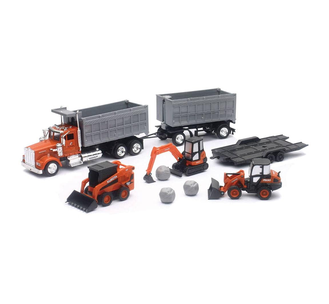 New Ray Toys: Kenworth Dump Truck, Flatbed Trailers & Kubota ...