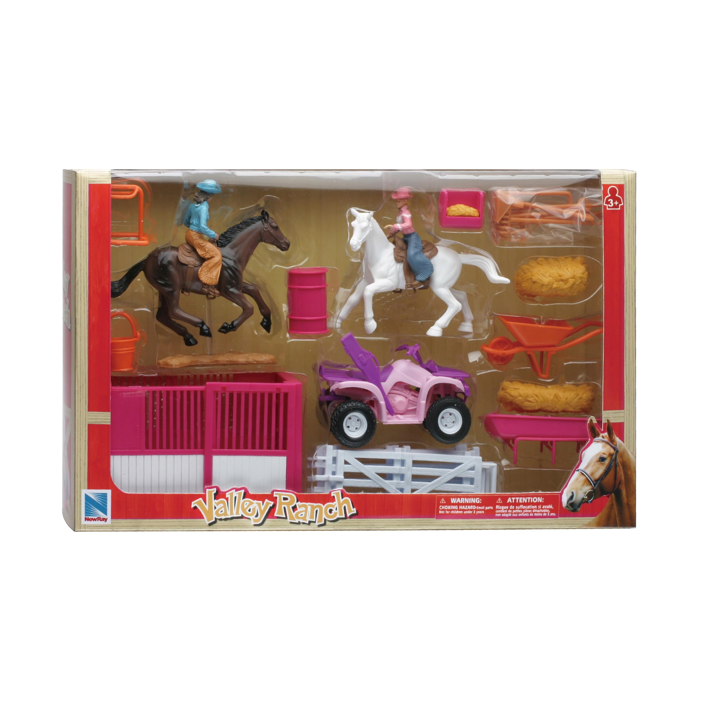 New Ray Valley Ranch Horse Playset with ATV for Ages 3 and Up - Walmart.com