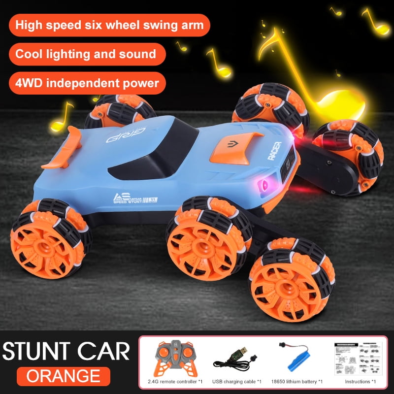 New Rc Stunt Car Six Wheel Swing Arm High-Speed Drift Forward and ...