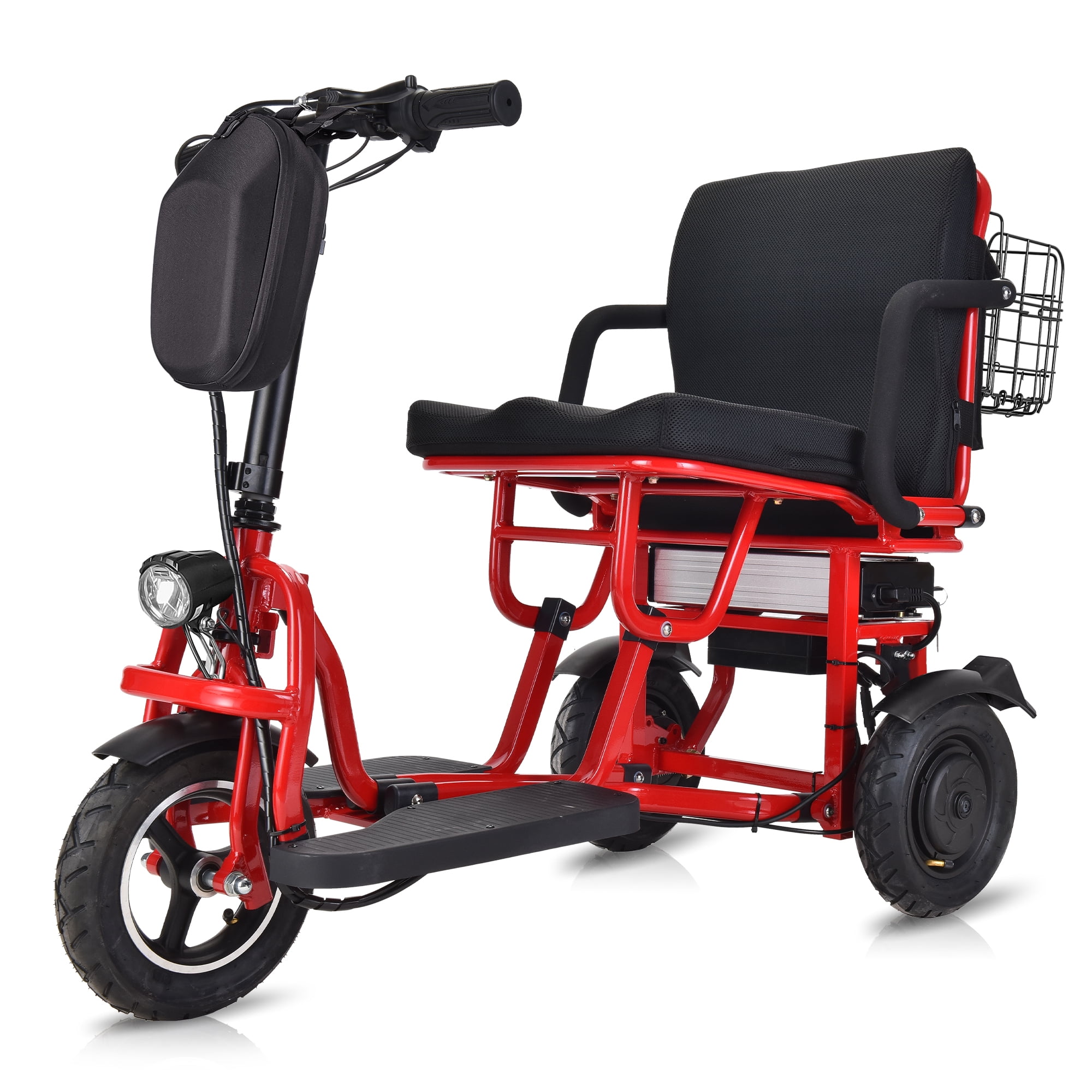 Lightweight Foldable Electric Adult Portable Handicap Scooter, Red, 700W, 20Miles Range, 300lb ...