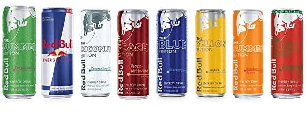 New Red Bull Editions Sampler Pack: Red, Yellow, Blue, Original, Peach ...