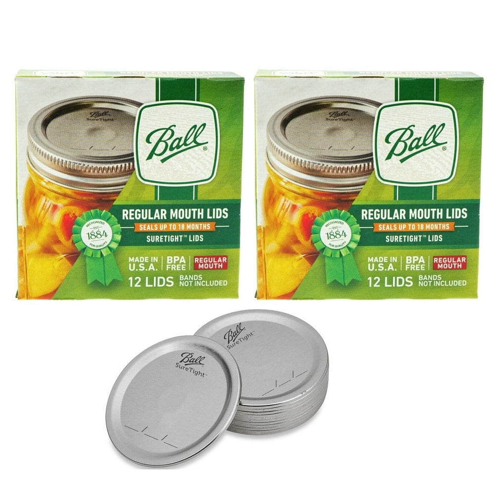 New Regular Mouth Suretight Jar Lids Bands Not Included 24 Lids ...