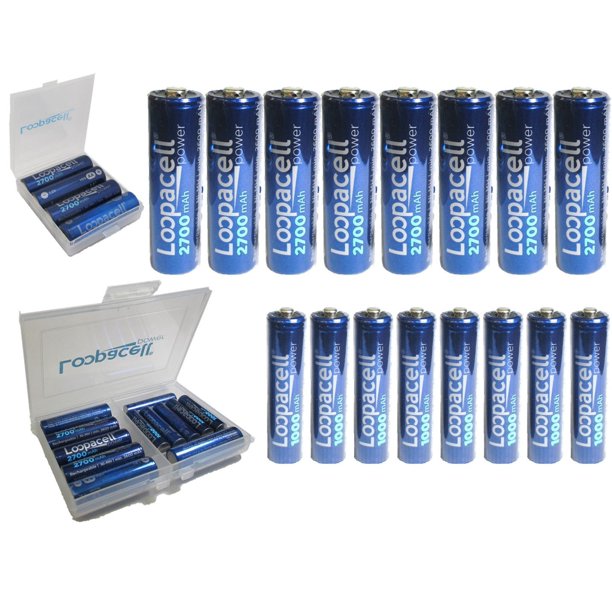 New Release 16 pack High-Capacity Rechargeable Batteries (8) AA 2700mAh ...