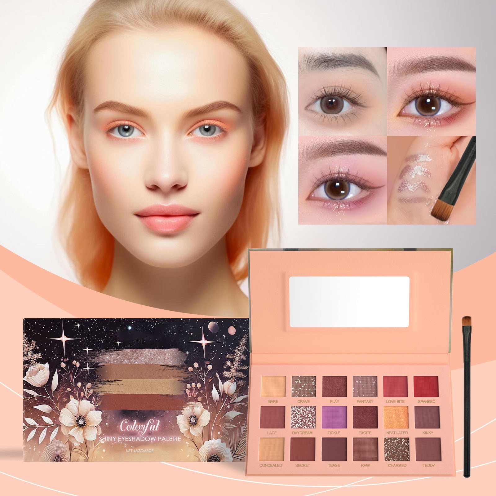 New Release, 18-Color Multi-Use Eyeshadow Palette – Matte and Glitter ...