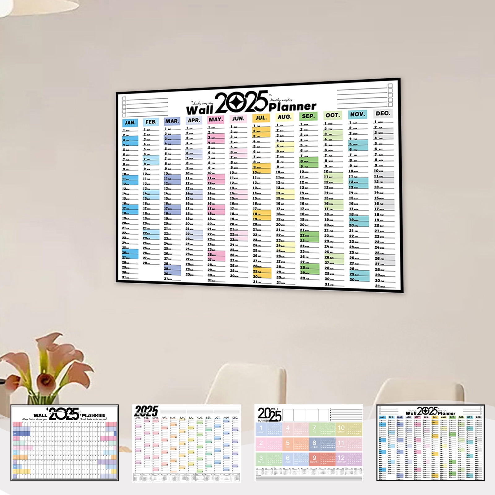New Release, 2025 Yearly Large Planner, Monthly Journal, Punch Card ...