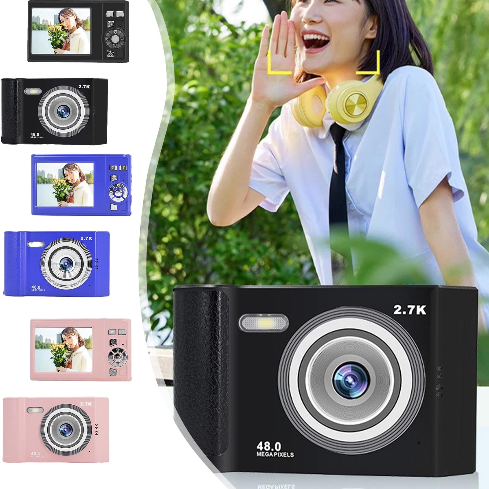 New Release, 27MP 8X Zoom CCD Camera, for Students, for Photography, 720P & Filter Effects ...