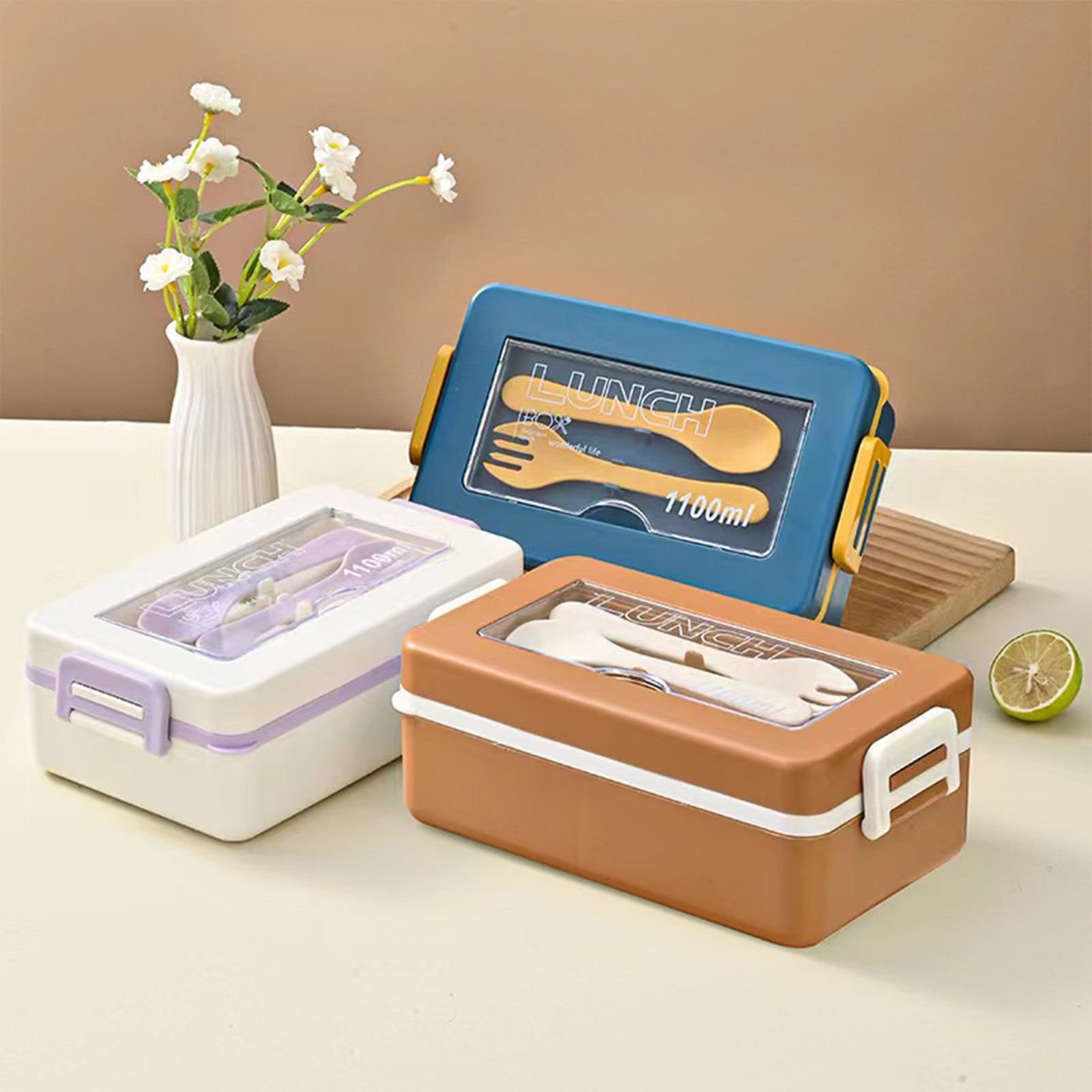 New Release, Adult Lunch Box 1100ml 3 Compartments Student Sealed ...