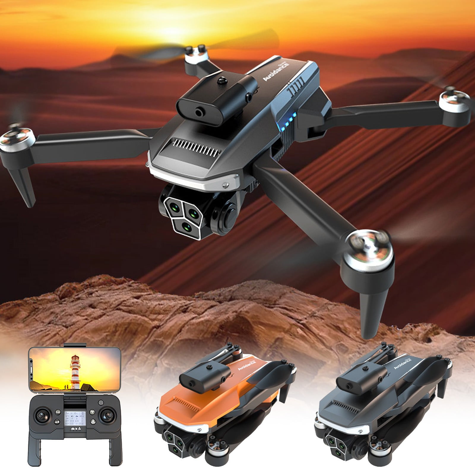 New Release, FPV Drone, 3 Camera Quadcopter, Wind Resistance, Headless ...
