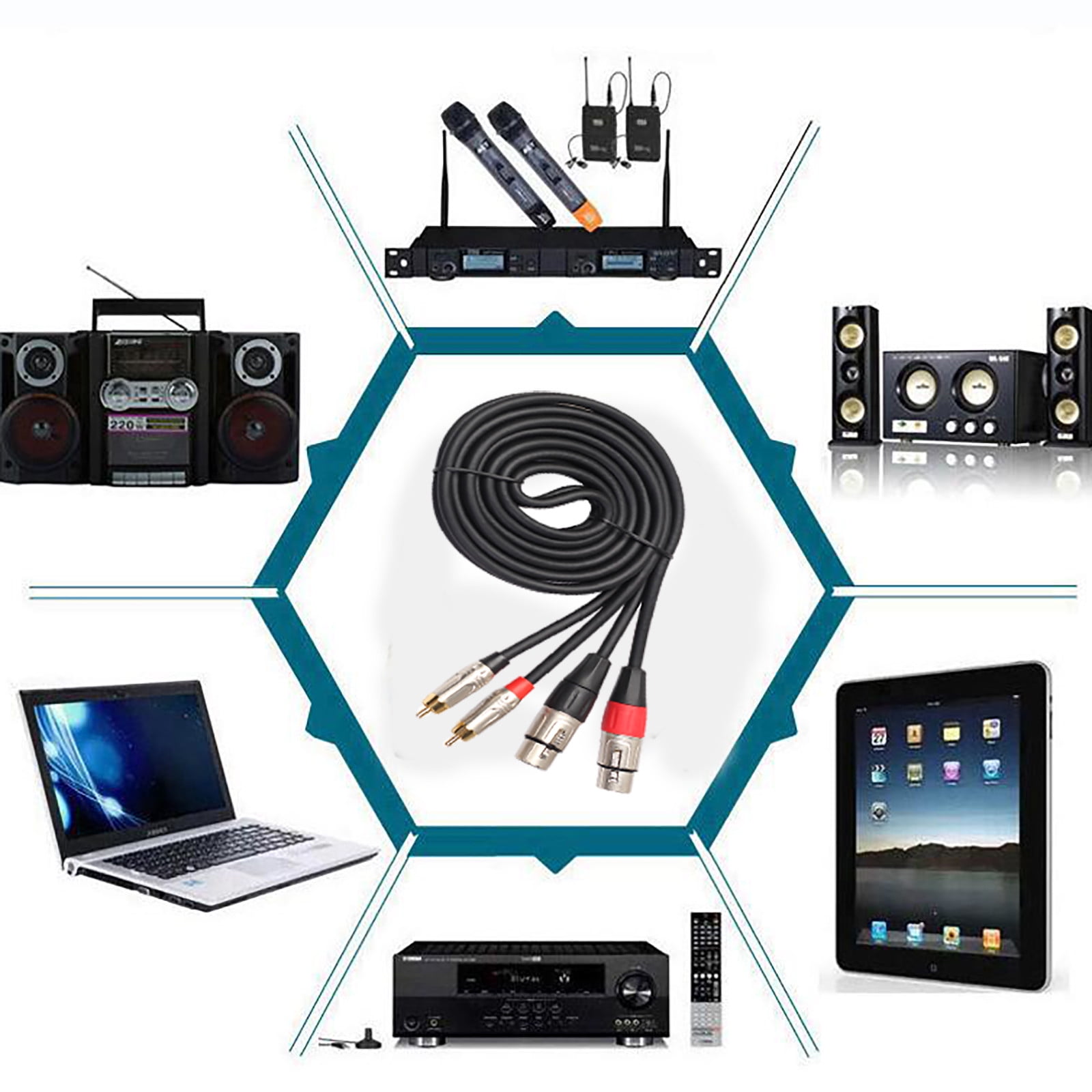 New Release, High-speed Av Cable, 2 Male to 2 Xlr, Shielded Connectors ...