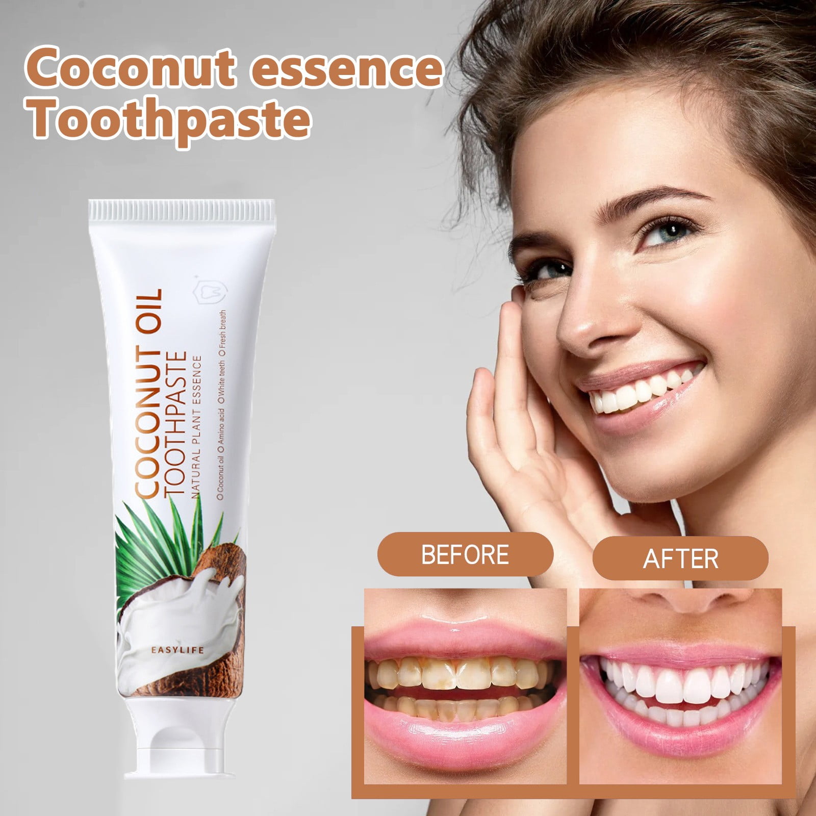 New Release! JGF844 Coconuts Oil Oral Care Clean Whitening Toothpaste ...