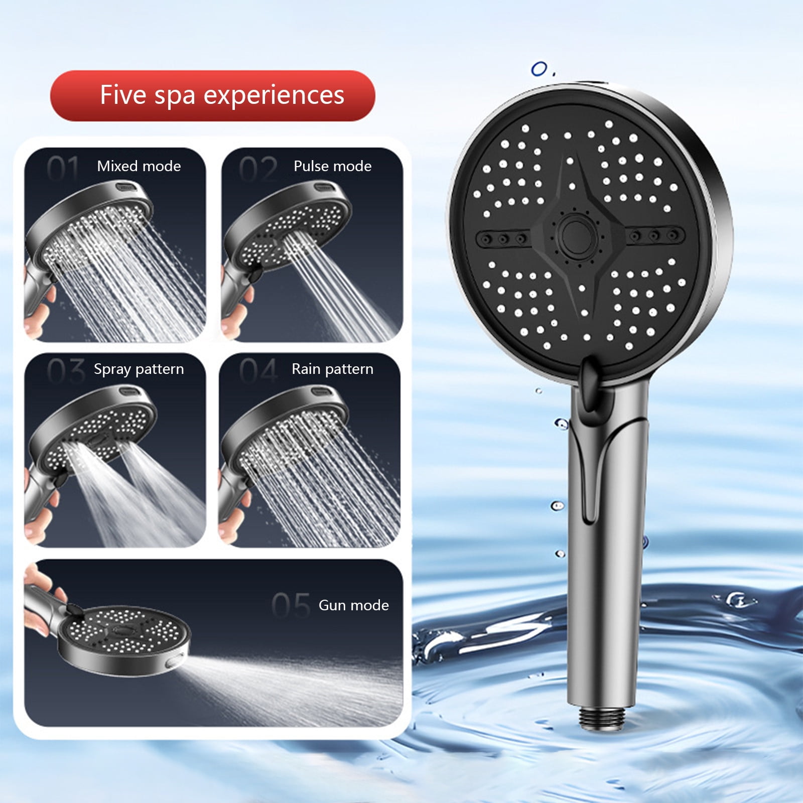 New Release! JGF844 Shower High Pressure Handheld Showerhead Hard Water ...