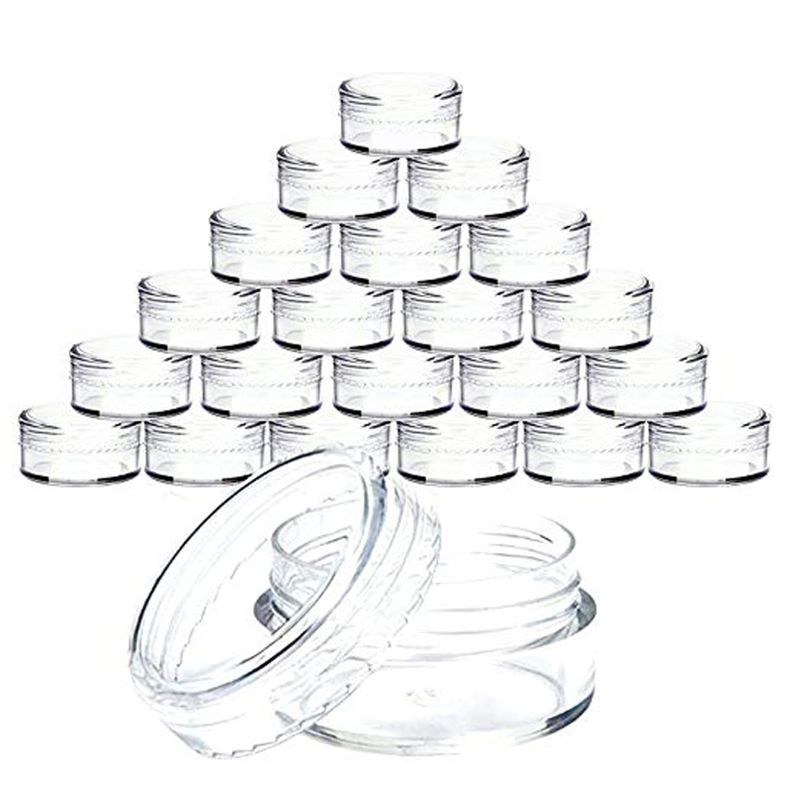 New Release,Mini Sample Jars,100PCS Clear Plastic Containers with Screw ...