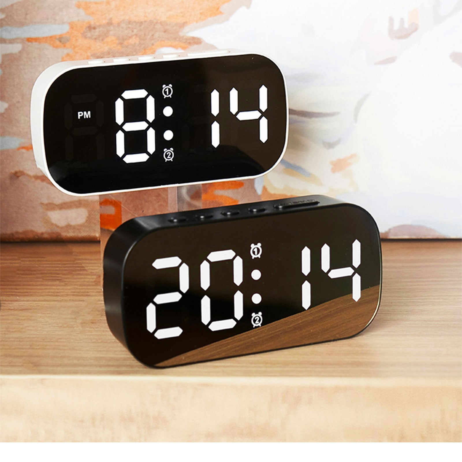 New Release, Mirror-Faced LED Alarm Clock: Large Digital Display ...
