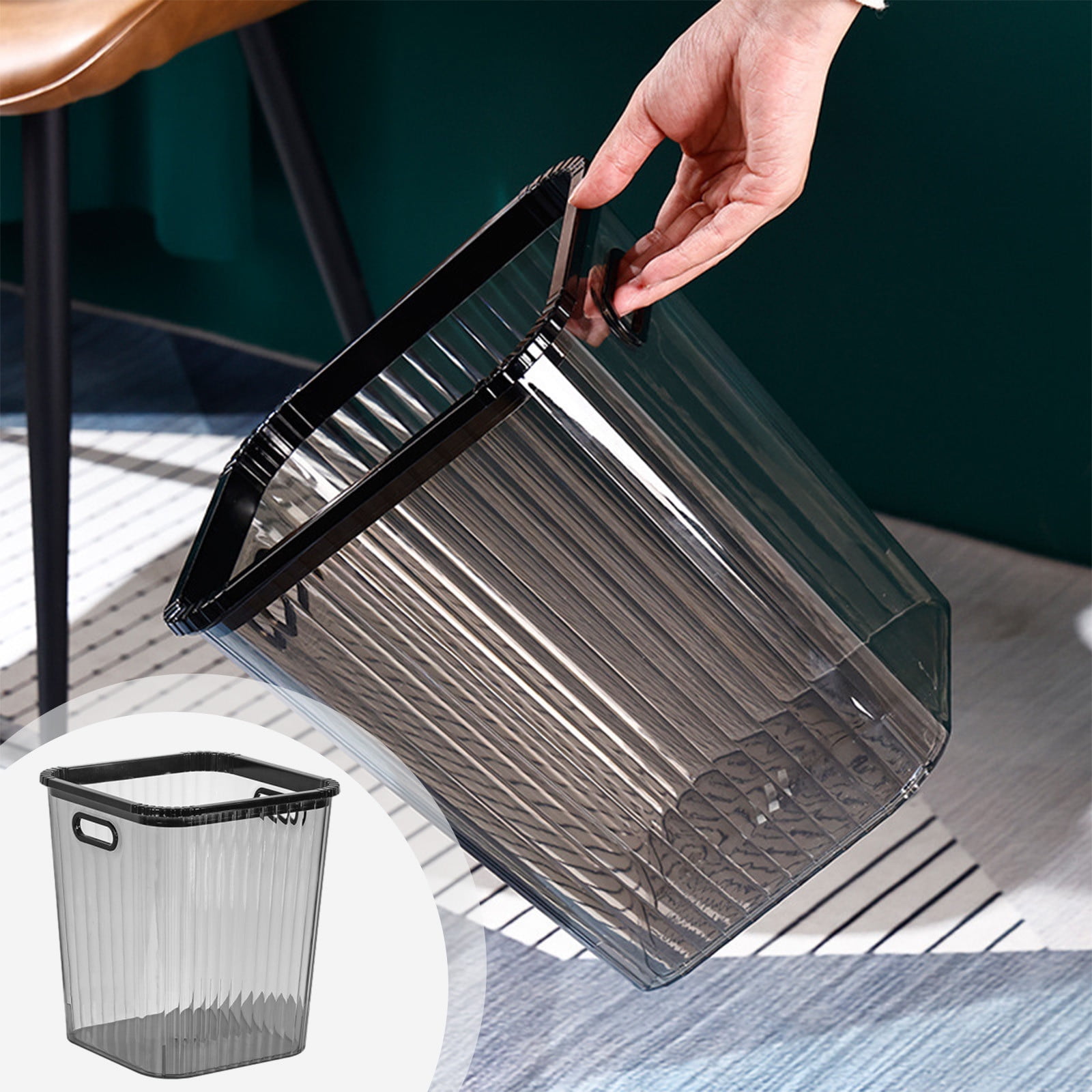 New Release, Transparent Waste Bin, Modern Sanitary Trash Can, Pressure ...