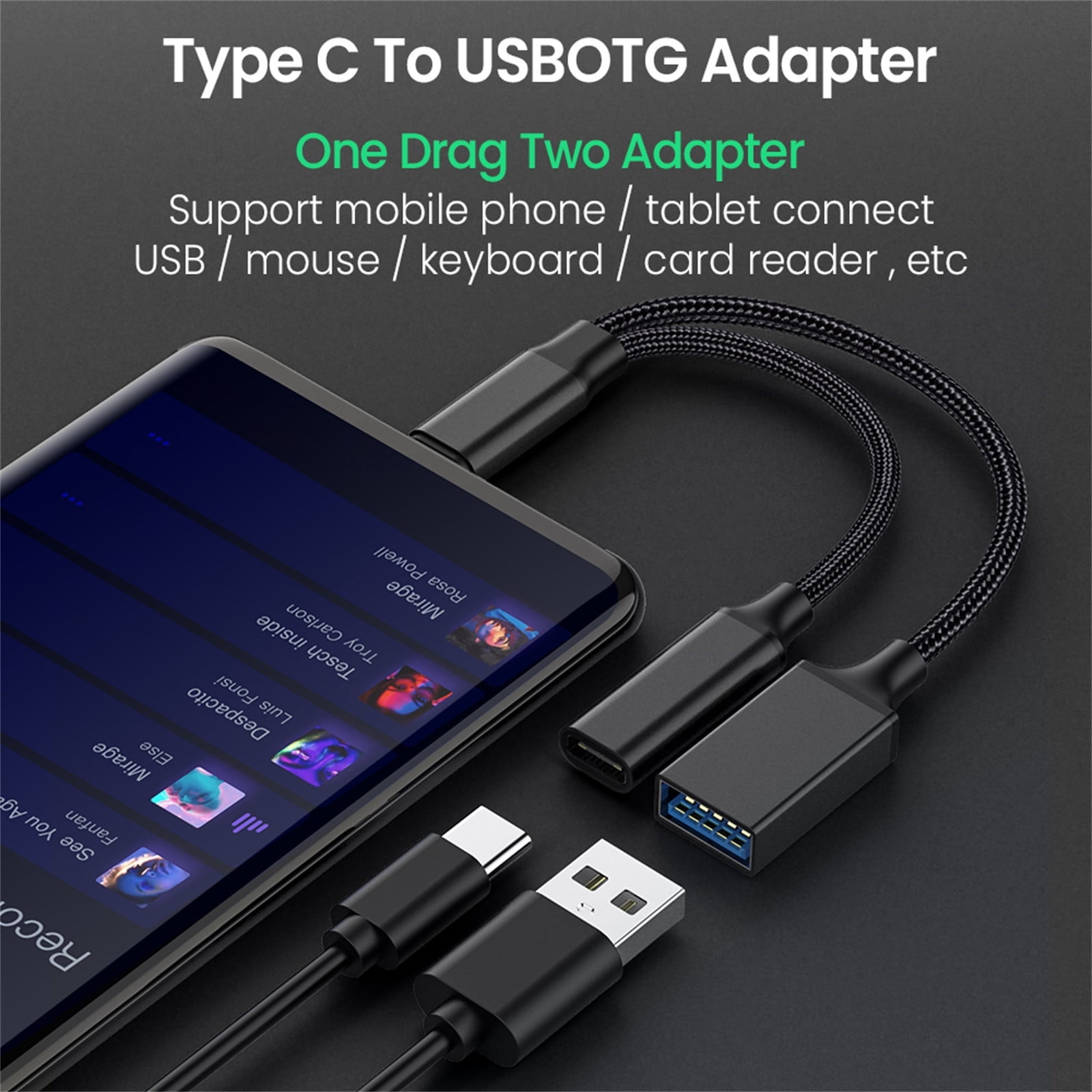 New Release,USB C-type OTG Hub For Mobile Phone 2-in-1 C-type To USB 3. ...