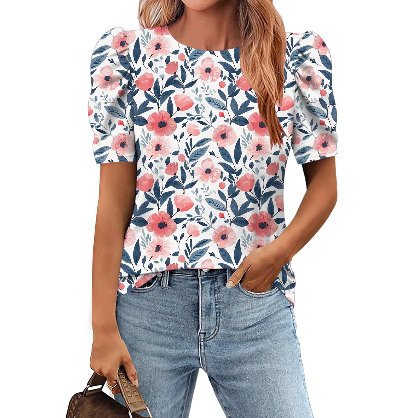 New Release, Women's Tops, Women's Casual Pullover Top, Pleated Short ...