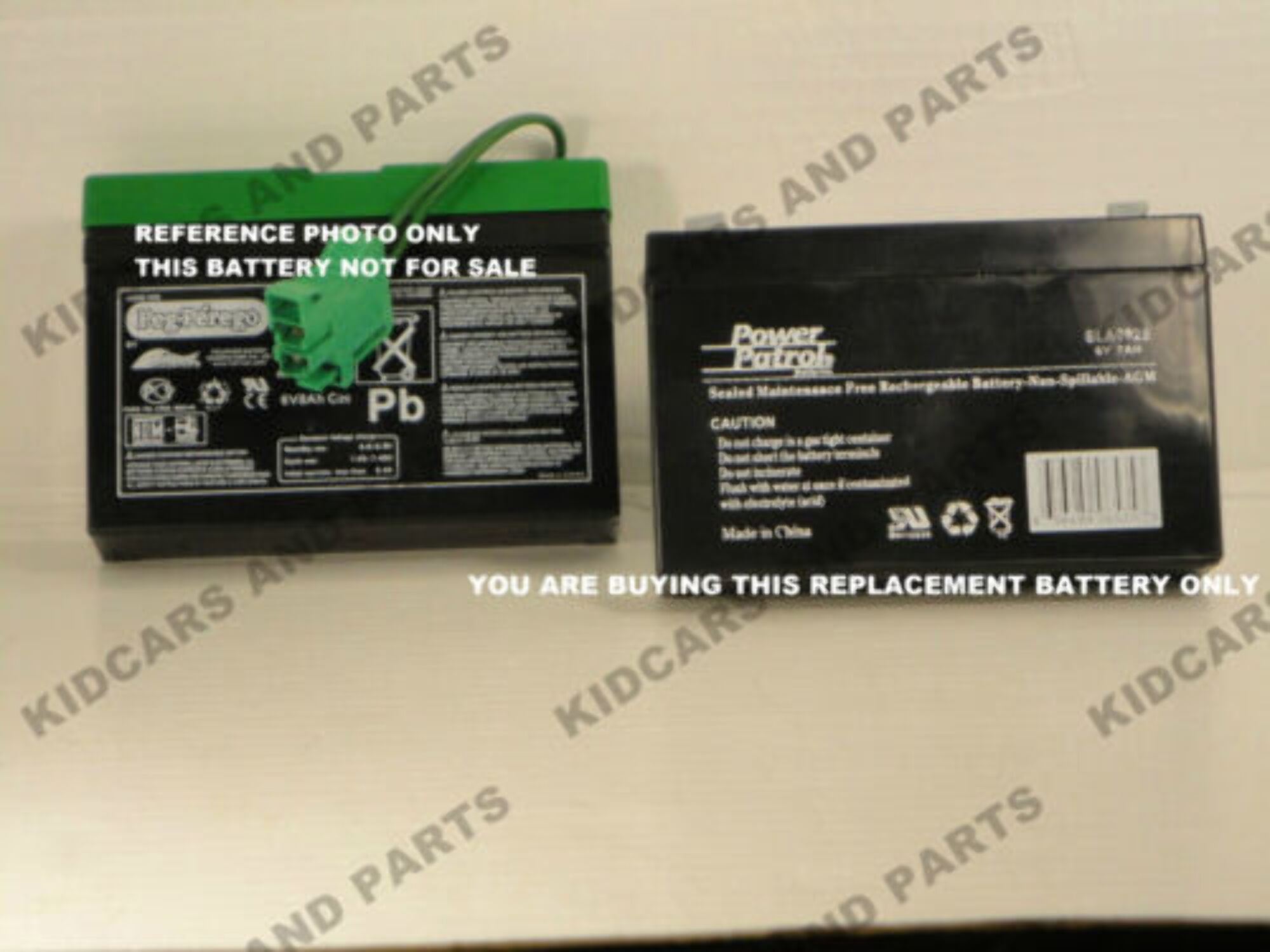 New Replacement Battery for Peg Perego Type 6 Volt Super Slim ++Bare++ ...