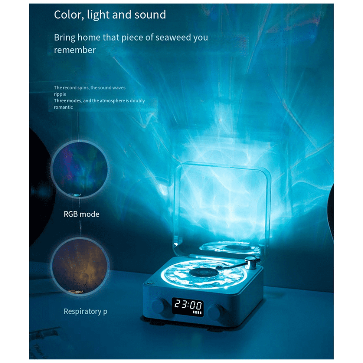 New Retro Alarm Clock Record Player Bluetooth Audio High Quality ...